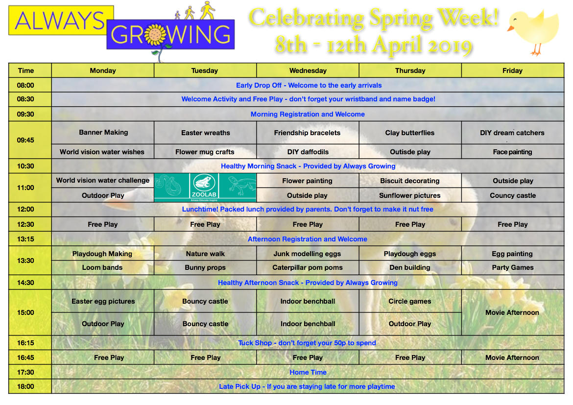 Easter Holidays week 1 – Always Growing